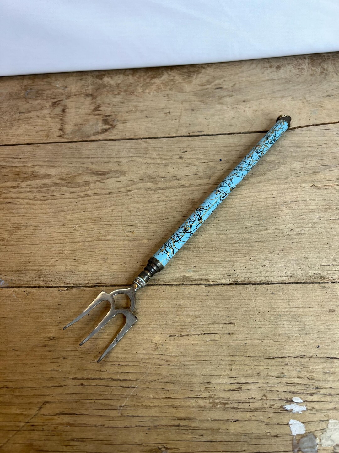 Vintage Two Pronged Silver Tone Metal Long Telescopic Handled Toasting ...