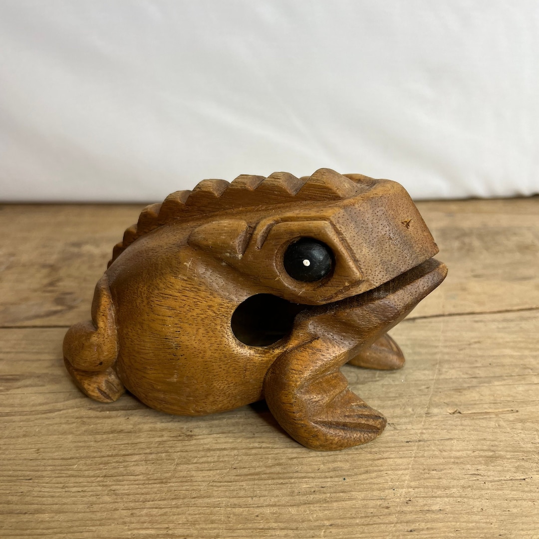 Vintage Hand Carved Wooden Frog Guiro With Noise Replica Action. - Etsy