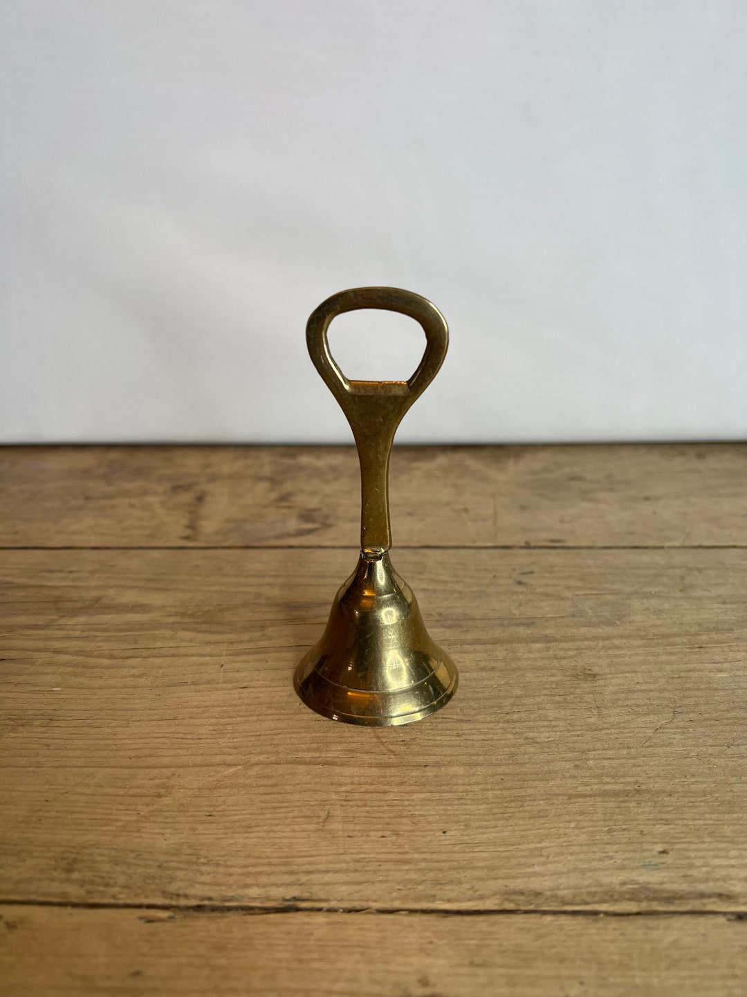 Vintage Tall Brass Bell With Bottle Opener Handle With Etched Flower ...