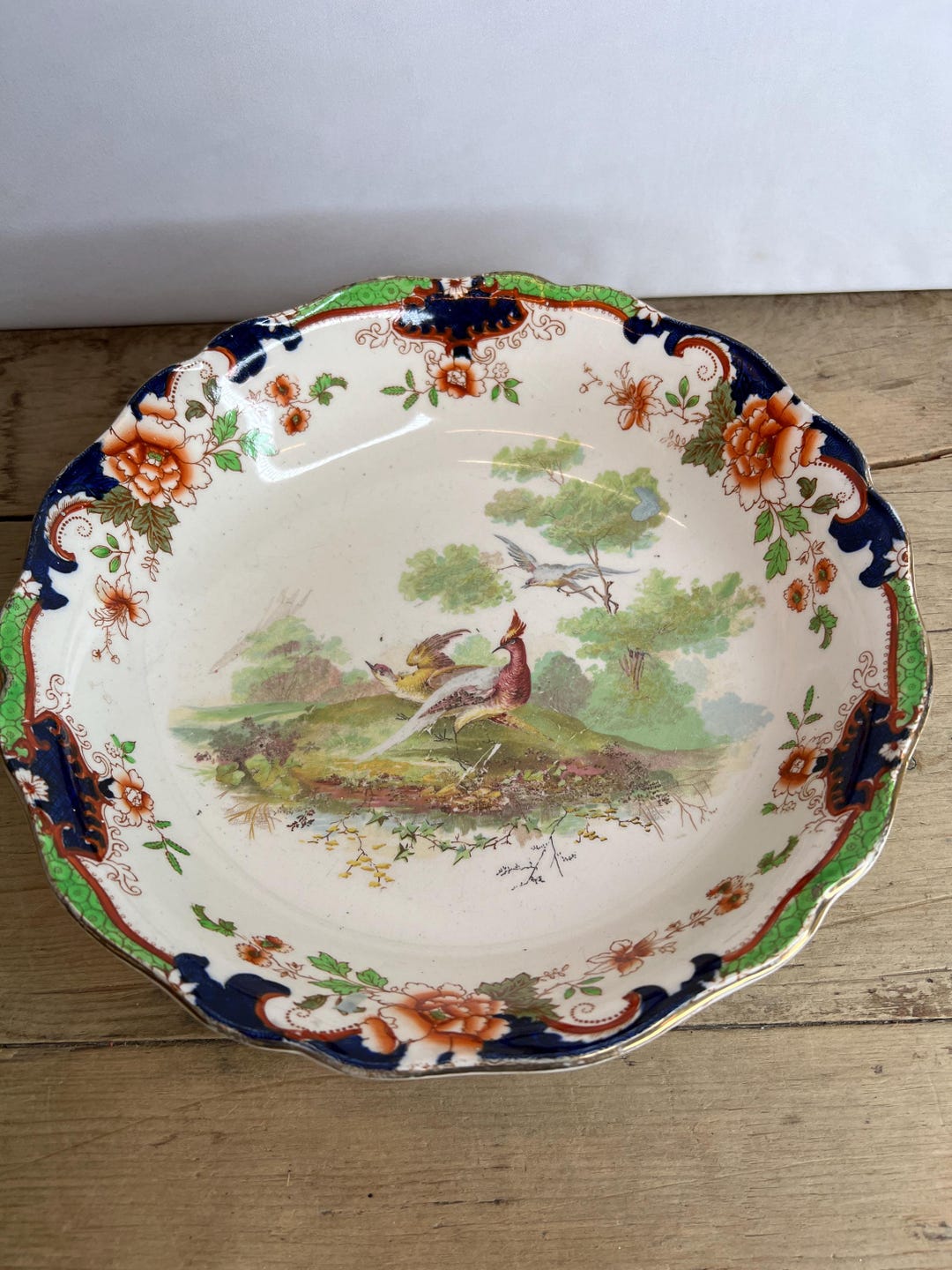 Vintage Royal Doulton Temple D5080 Pheasant Design Large Bowl Dish Good ...