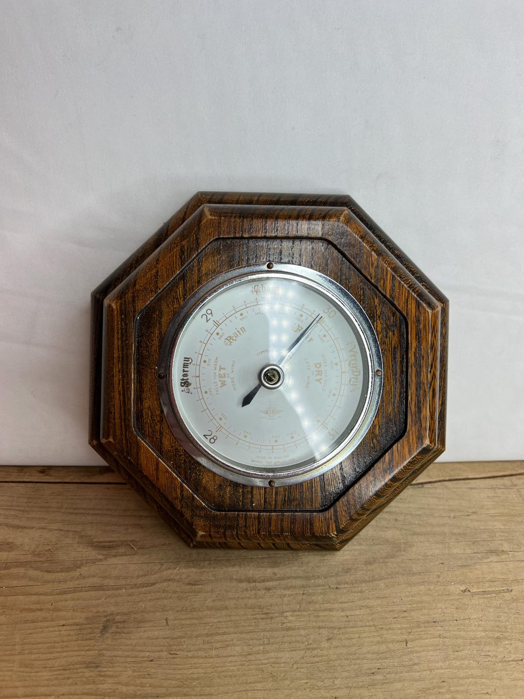 Vintage Wooden Barometer Hexagonal Design by SB Shortland Smiths. Good ...