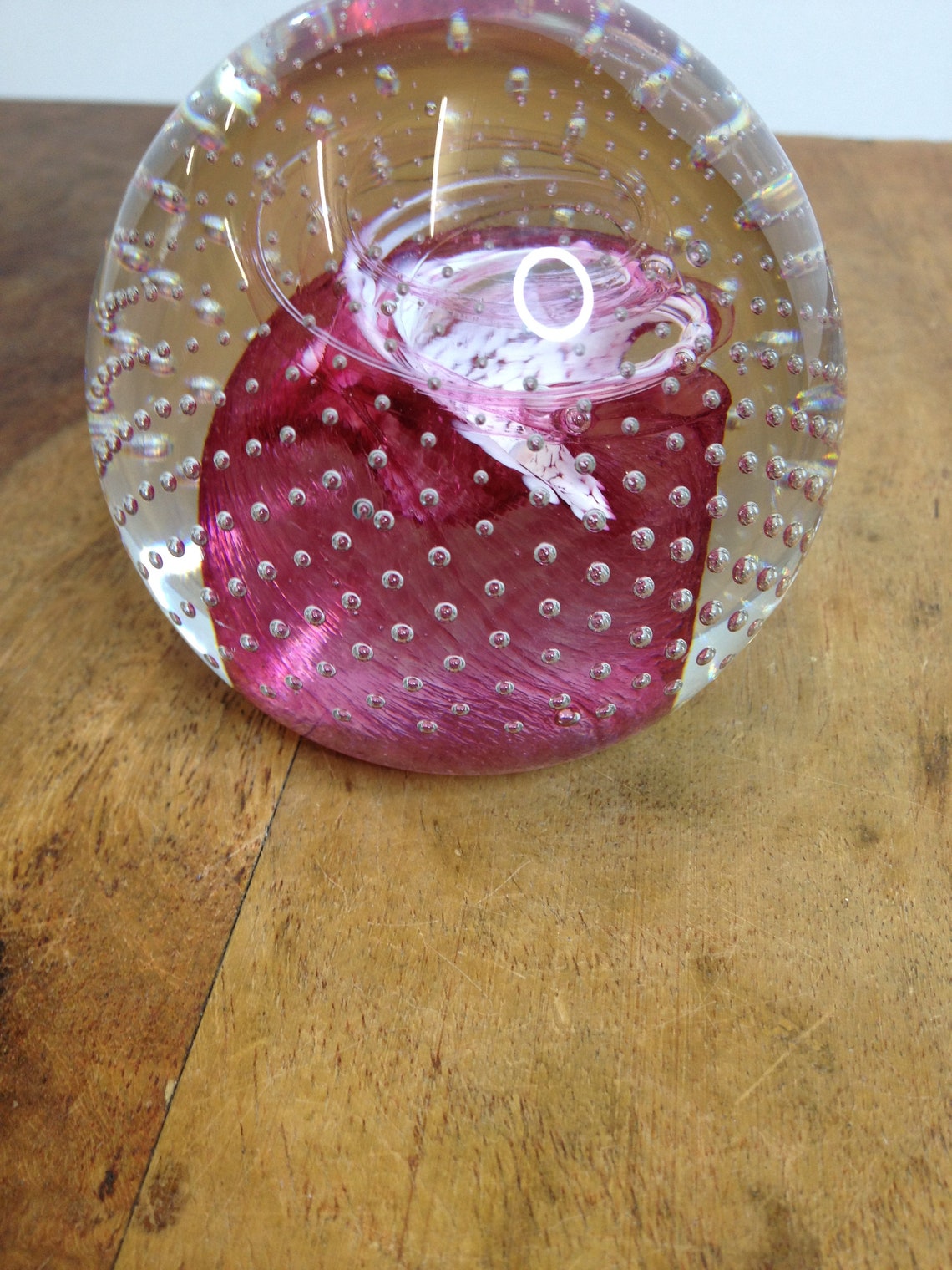 Vintage Pink Caithness cauldron Glass Paperweight - Etsy