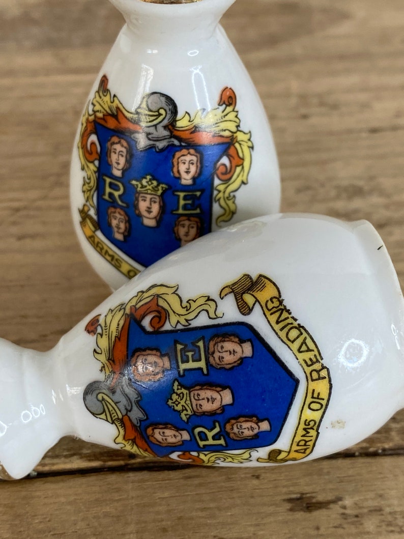 Vintage Pair of Crest Ware Salt / Pepper Shakers With Arms of Reading ...