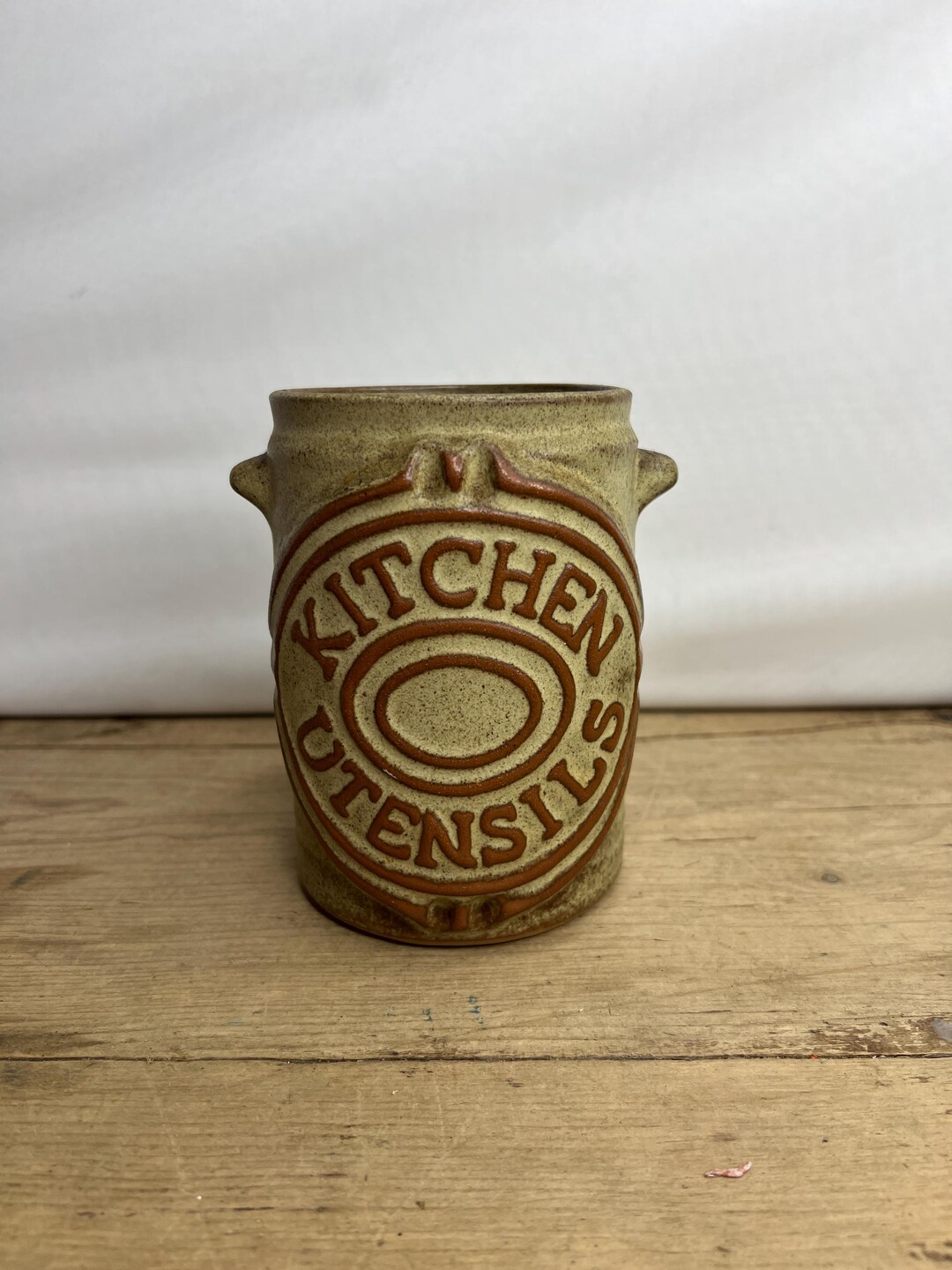 Vintage Brown Beige Tremar Pottery Kitchen Utensils Pot Jar Cornish ...