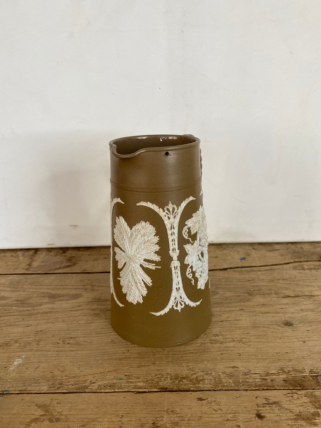 Vintage Dudson Paxton Brown and White Jasperware Style Large Water Jug ...