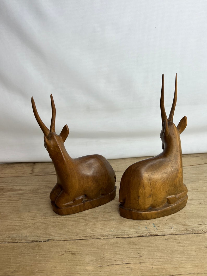 Vintage Hand Carved Antelope Figure / Ornament. Good Condition - Etsy