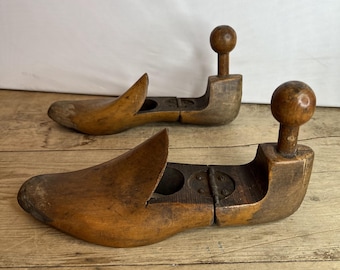Antique Wooden Boot / Shoe Trees 10" Adjustable Stretchers. Great ...