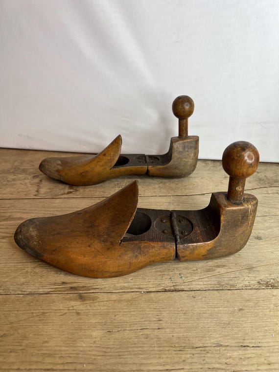 Antique Wooden Boot / Shoe Trees / Stretchers. Good C… - Gem