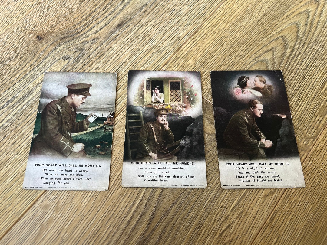 Vintage Collection of 3 Bamforth World War 1 (WW1) Picture Postcards ...