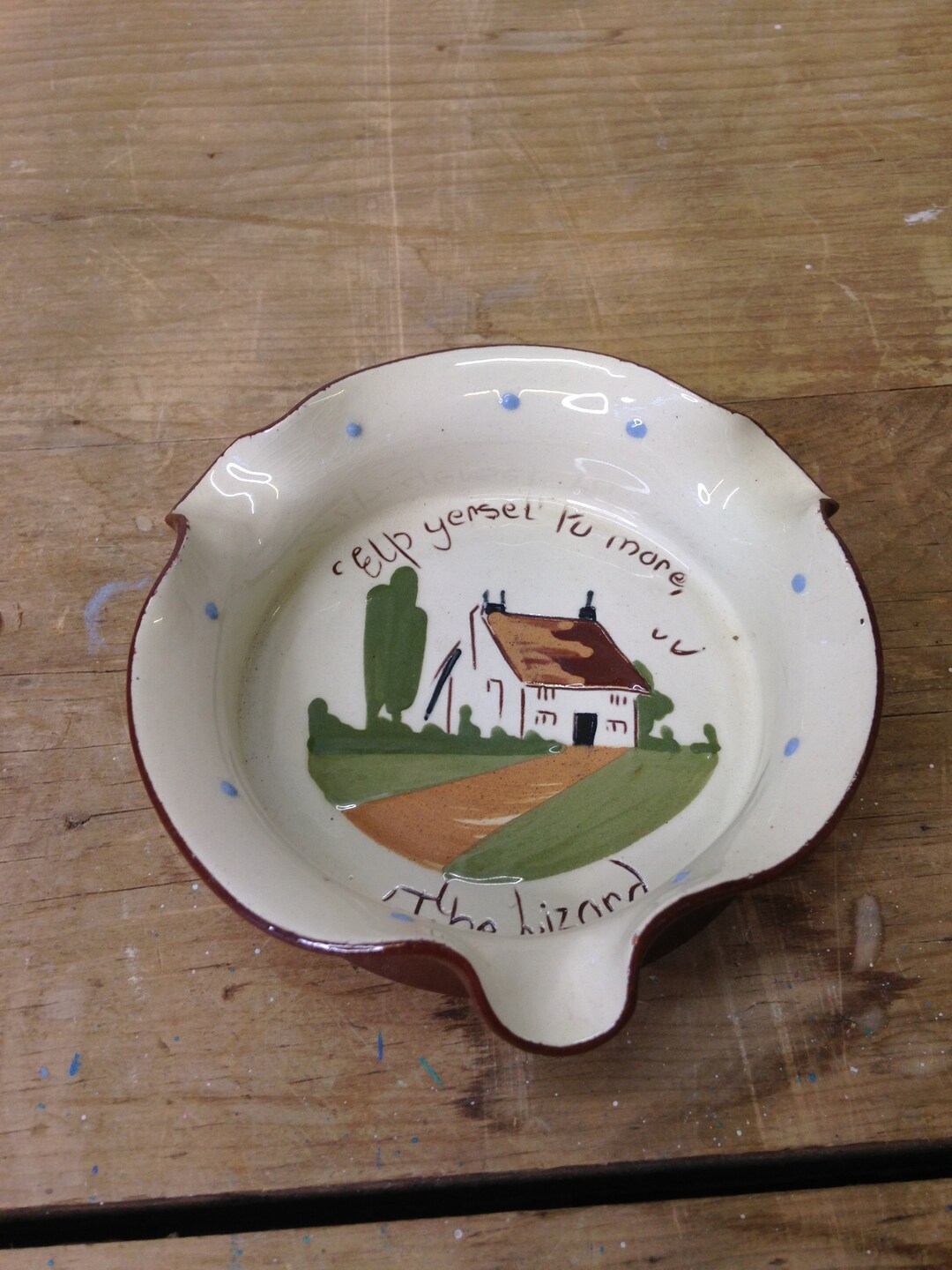 Vintage Collectible Devon Ware Pinched Edge Ceramic Pin Dish / Ashtray ...