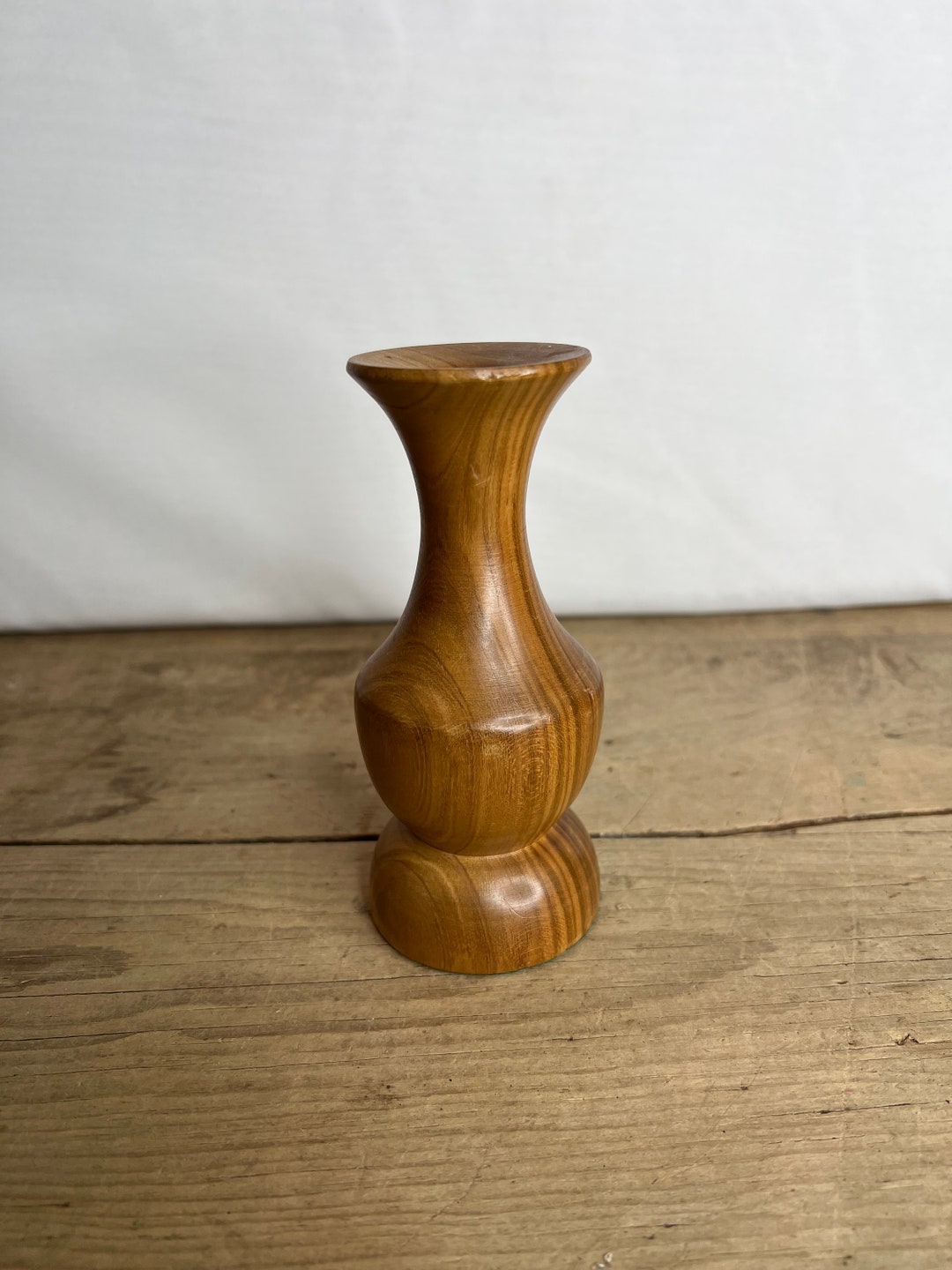 Vintage Hand Turned Wooden Posy Vase. in Good Condition - Etsy