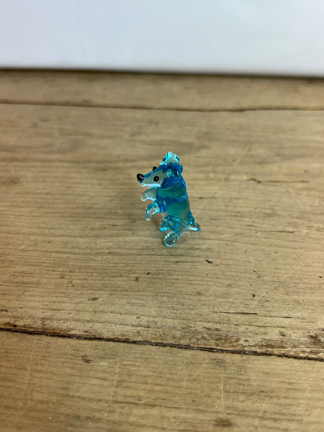 Vintage Quirky Aqua Blue / Turquoise Glass Dog Sat on Back Legs ...