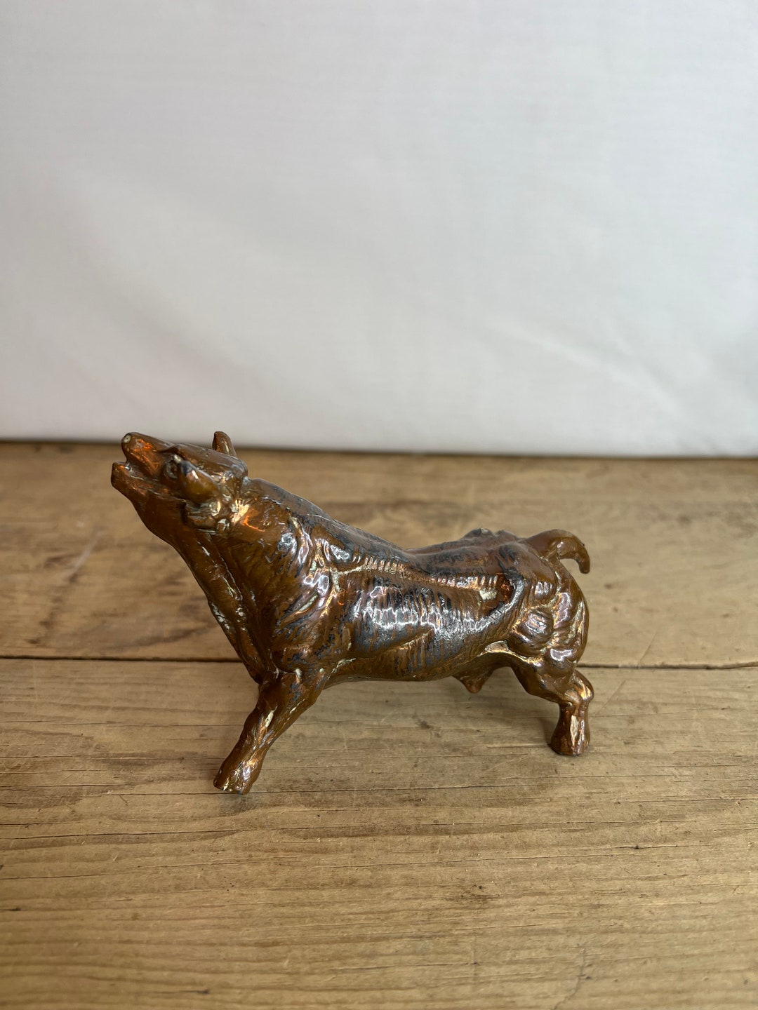 Antique Pewter or Lead Bull Animal Figure. - Etsy