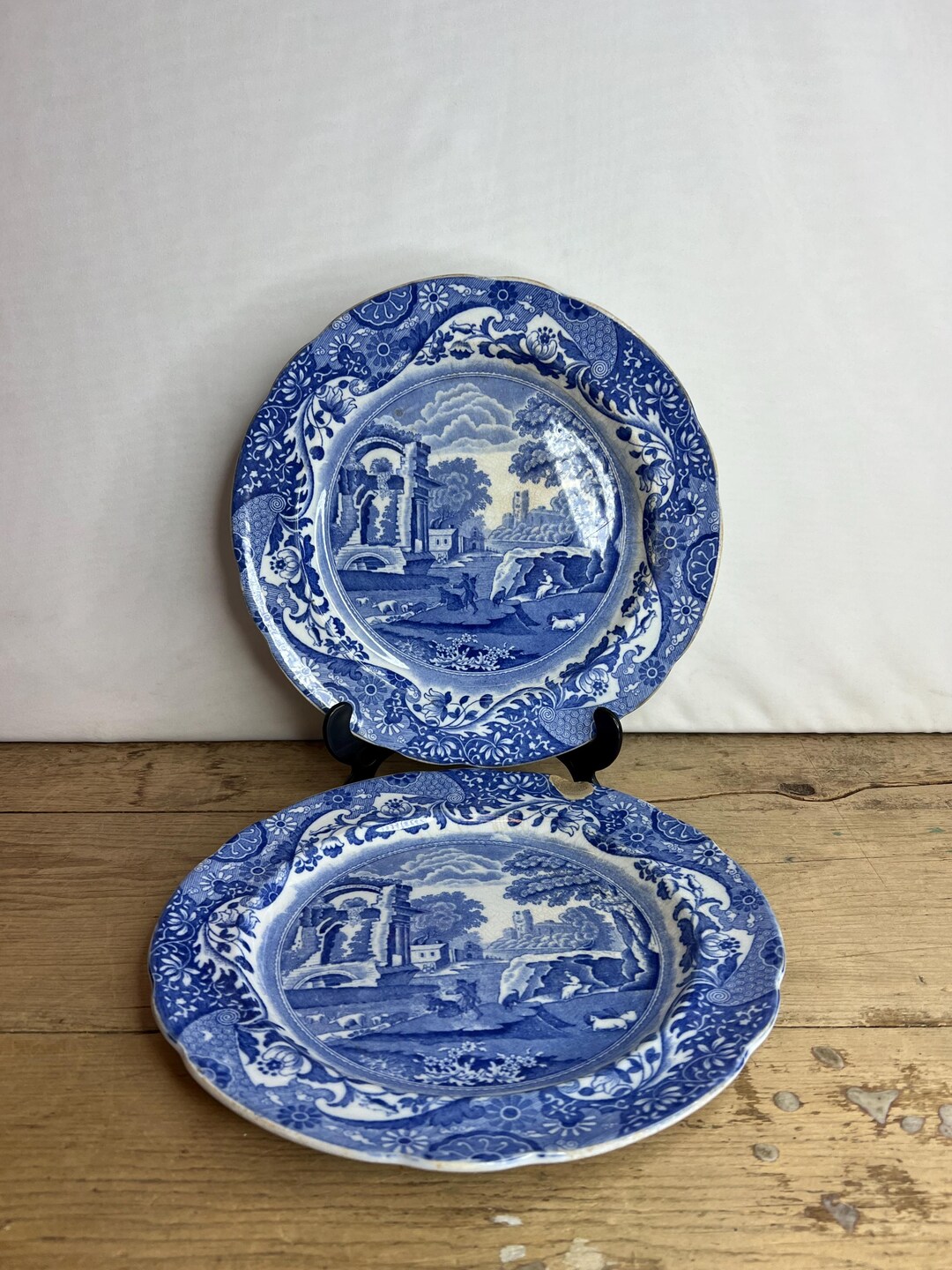 Vintage 1920's Spode Italian Round 10.25 Inch Dinner Plate - Blue and ...