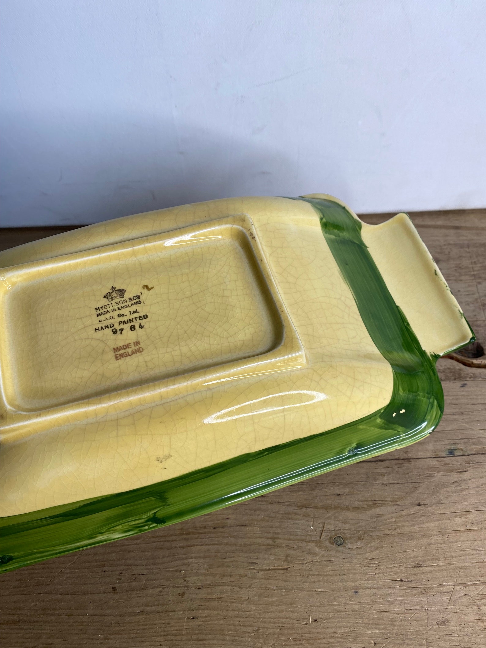 Vintage Myott and Sons Striking Art Deco Handpainted Yellow, Green and ...