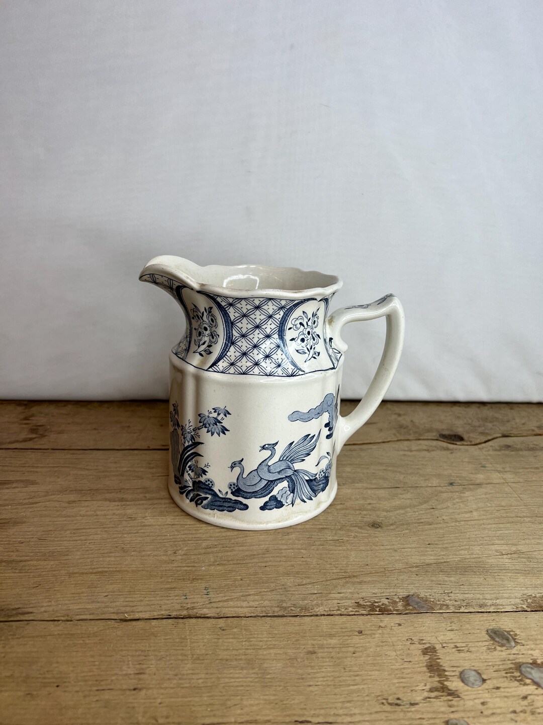 Vintage Furnivals Ironstone Blue and White Old Chelsea Jug / Pitcher 1 ...