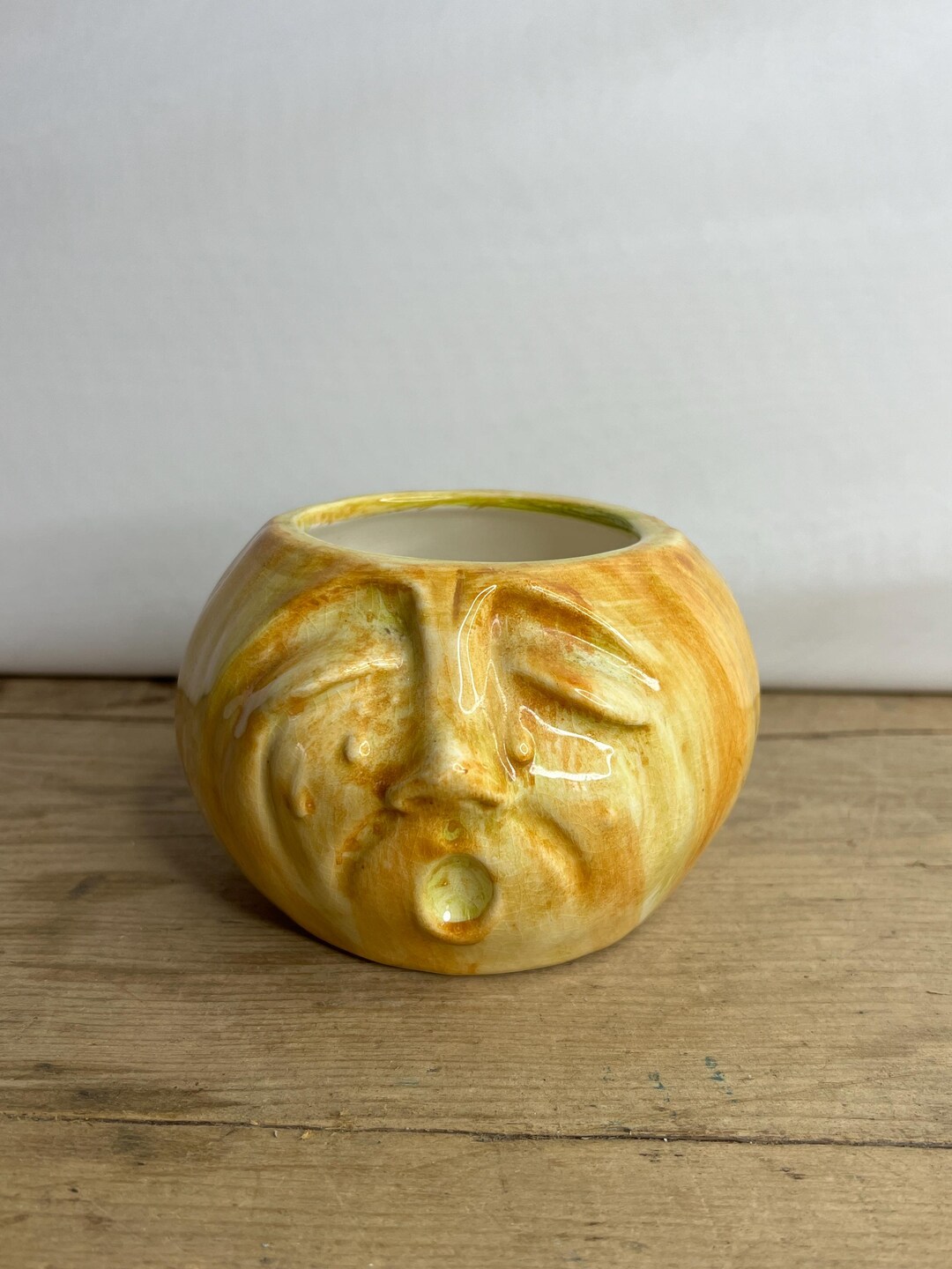 Vintage Toni Raymond Onion Ugly Face Pot Preserve Pot Mid Century Retro ...