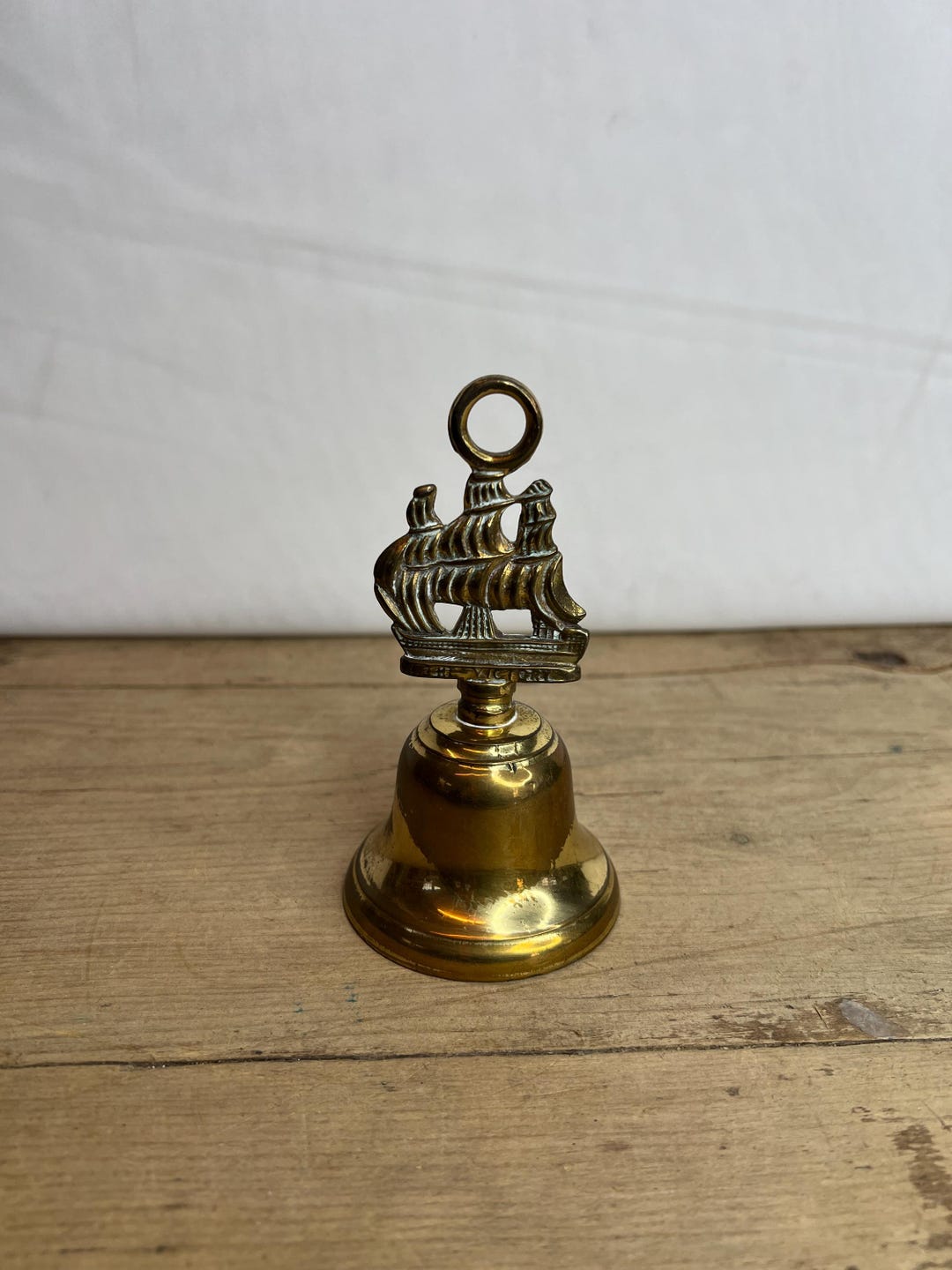 Vintage HMS Victory Ship / Galleon Brass Bell / Paperweight in Good ...