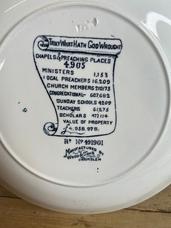 Antique Primitive Methodist Church Centenary Plate 19… - Gem