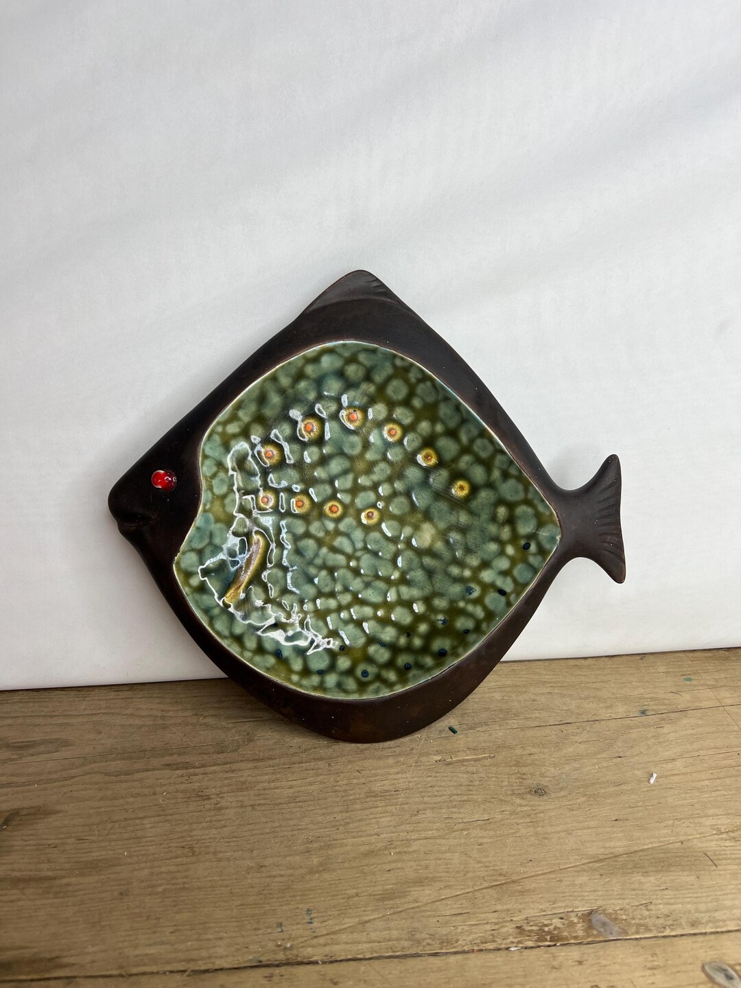 Vintage Beswick Large Brown and Green Fish Dish Good Condition. Stylish ...