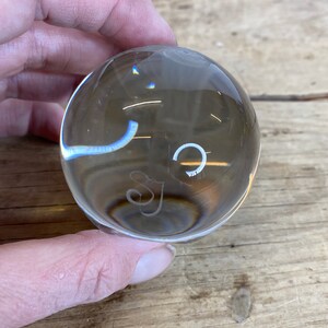 Vintage Round Clear Glass Paperweight With Rustic Etched Bird to the ...