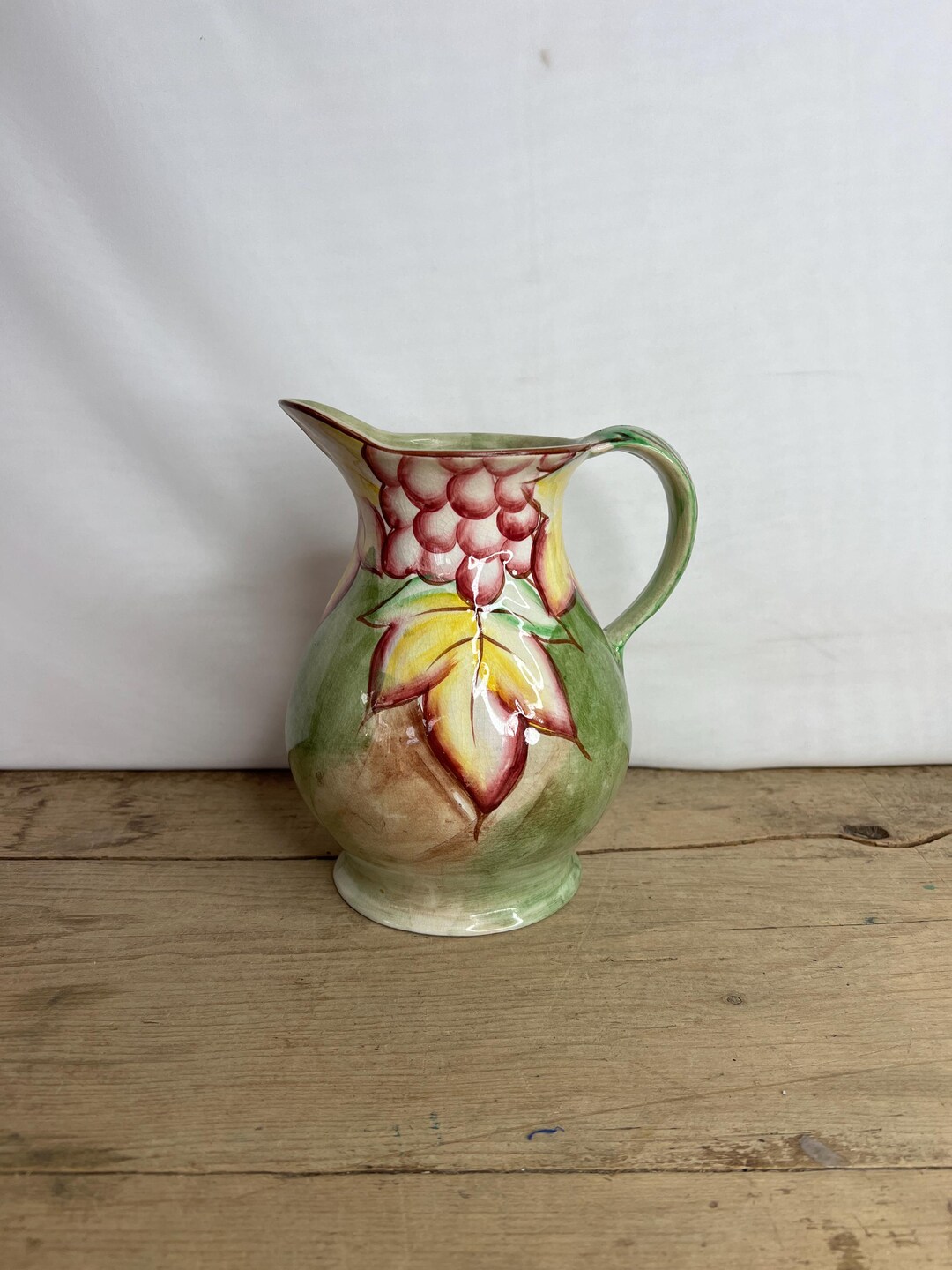 Vintage Art Deco Leighton Pottery Burslem Fruit Pattern Large Jug ...