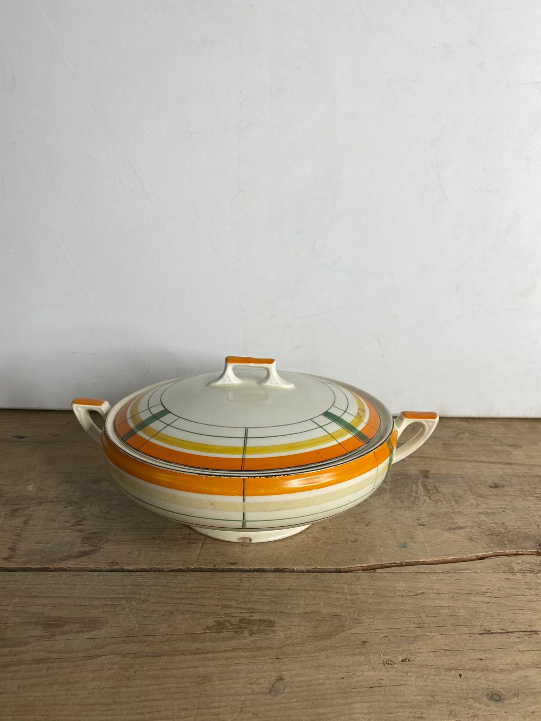 Vintage Myott and Sons Striking Art Deco Handpainted Yellow, Orange ...