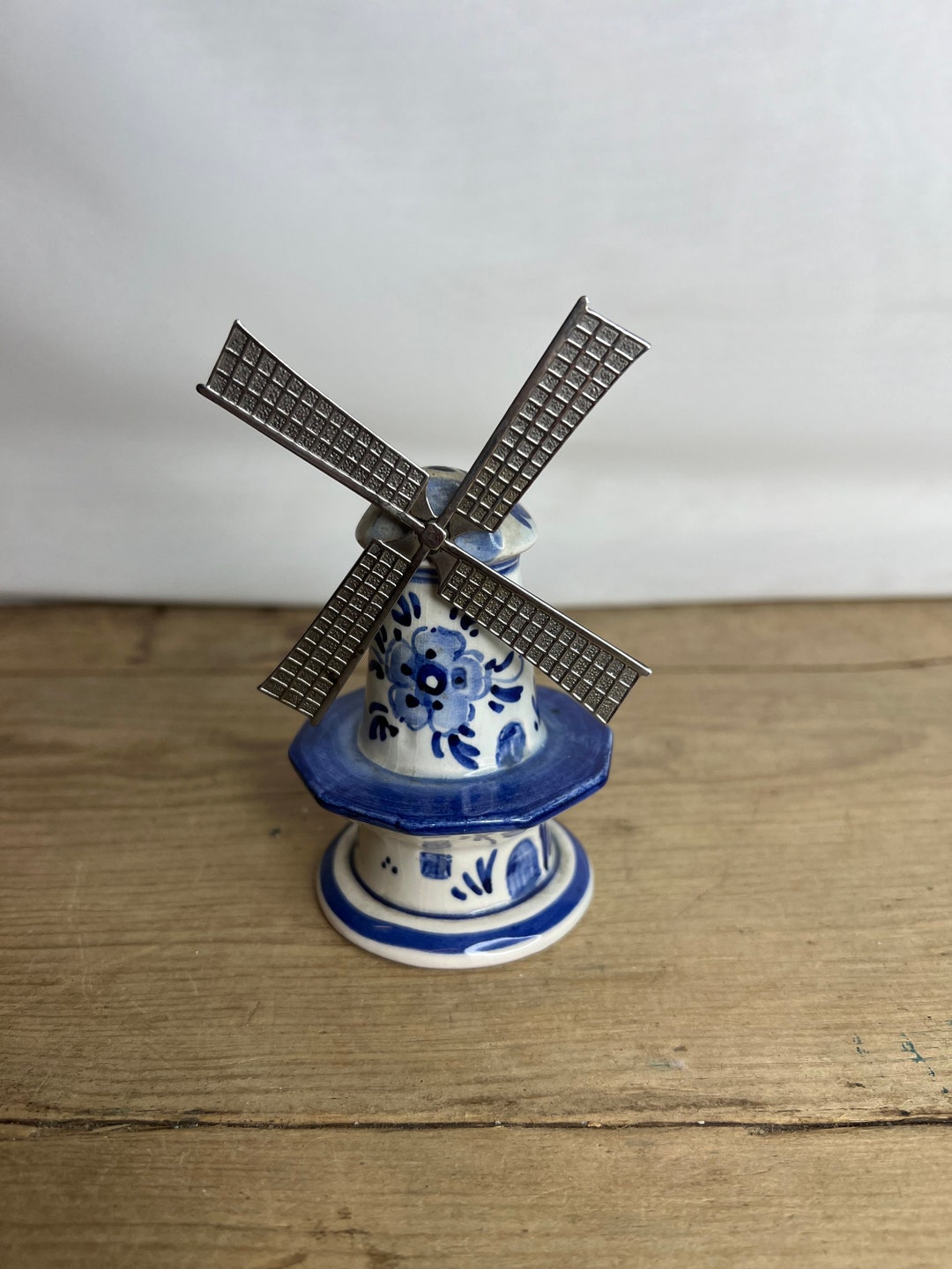 Vintage Small Delft Blauw Hand Painted Blue and White Pretty Windmill ...