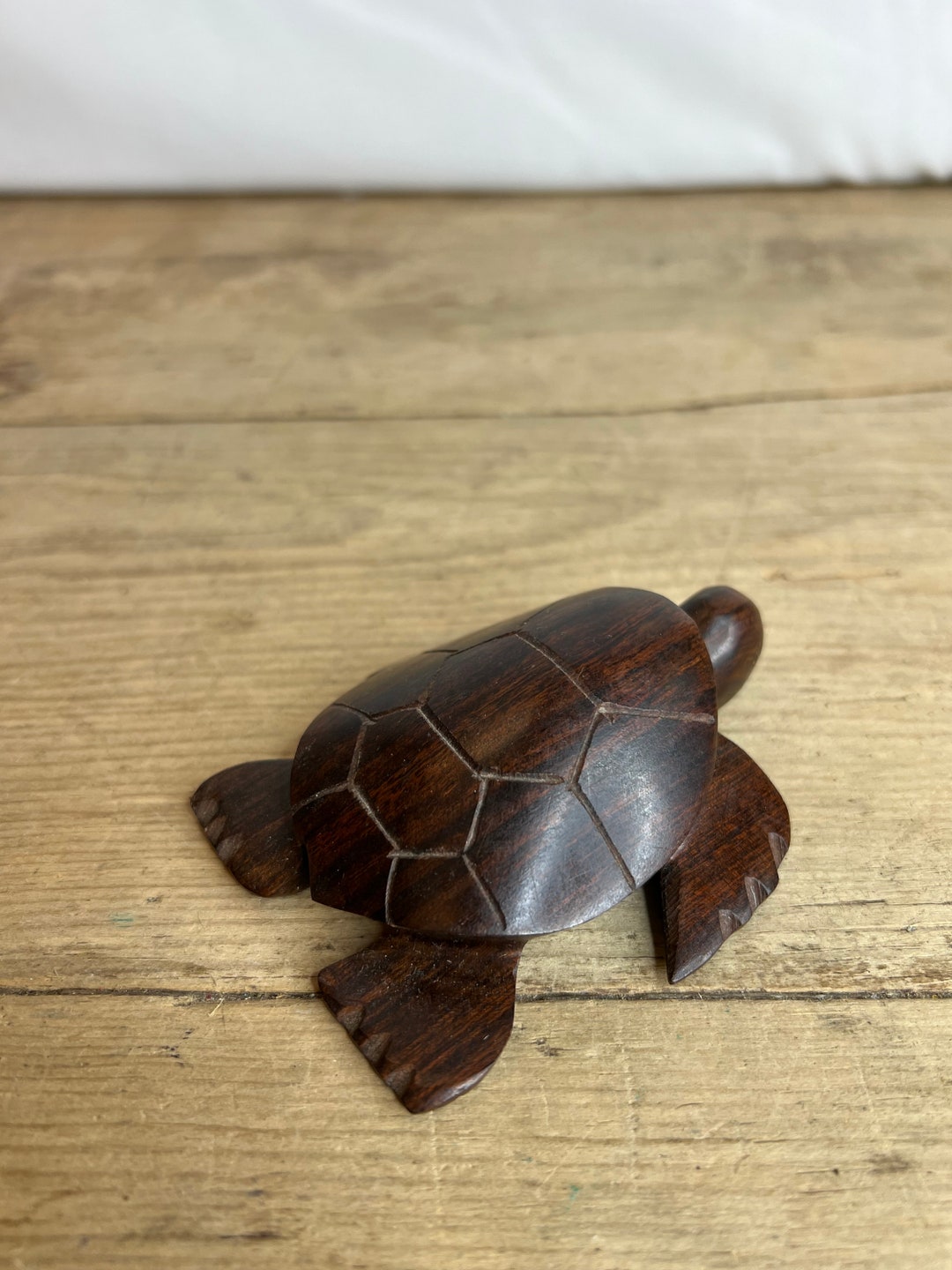 Vintage Small Wooden Turtle - Hand Made Wooden Carved Beautiful Treen ...