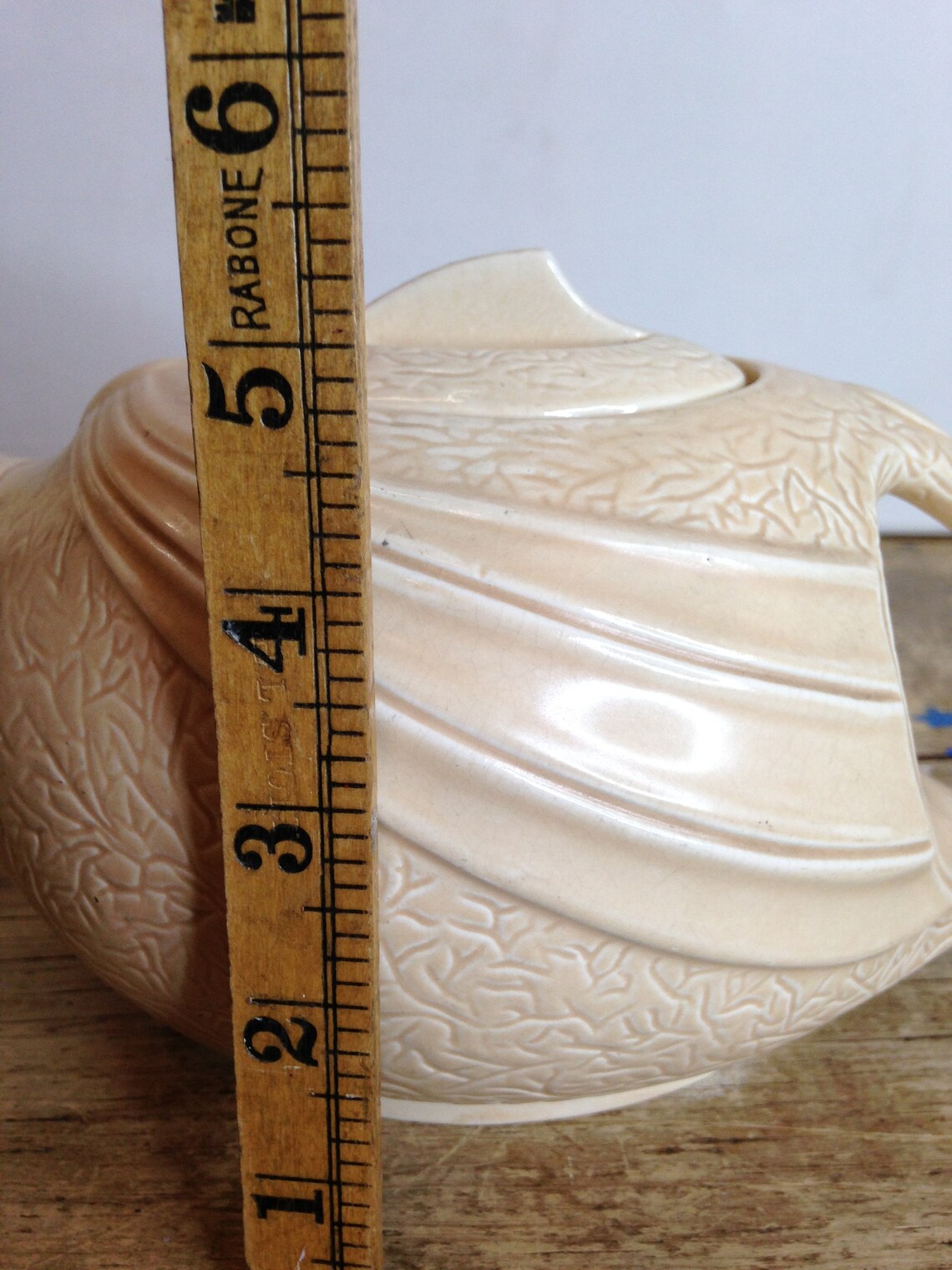 Vintage Portland Potteries Cobridge PPC Beige Art Deco Teapot - Unusual ...