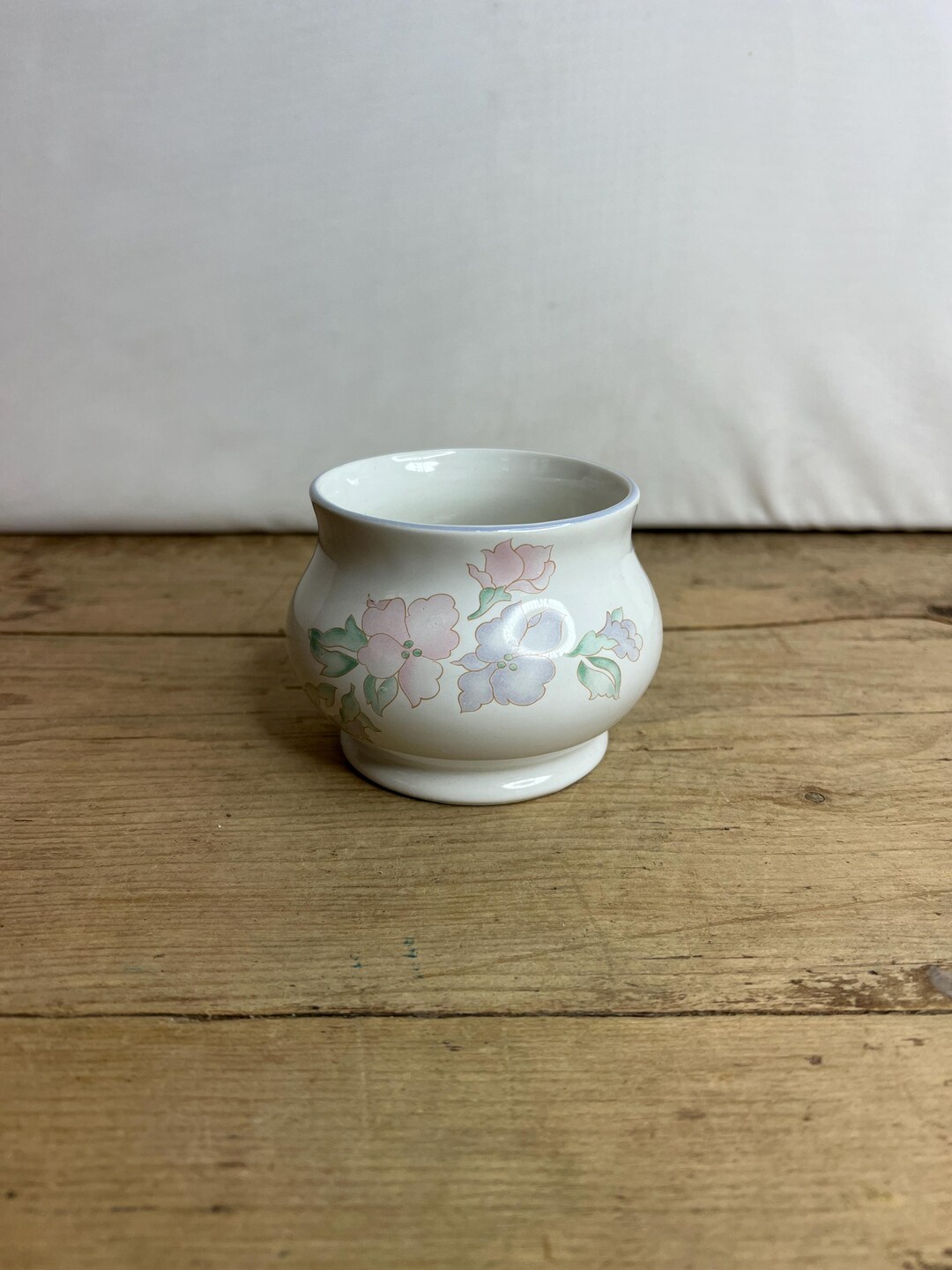 Vintage Sadler Romance Design Floral Pattern Pottery 1980's Sugar Bowl ...