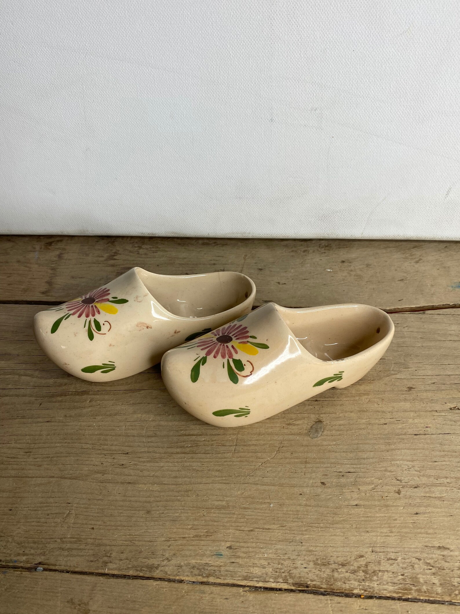 Vintage Pair of Colourful Dutch / Holland Souvenir. Small Pottery Clog ...