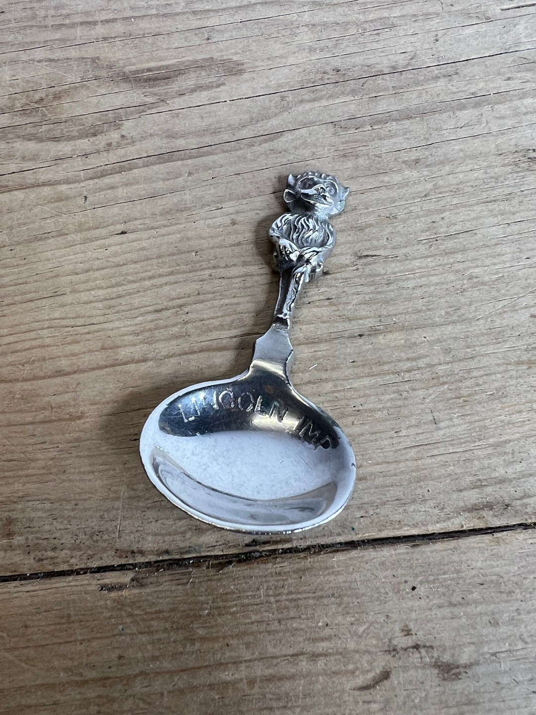 Vintage Silver Tone Metal Tea Caddy Spoon With Lincoln Imp - Etsy