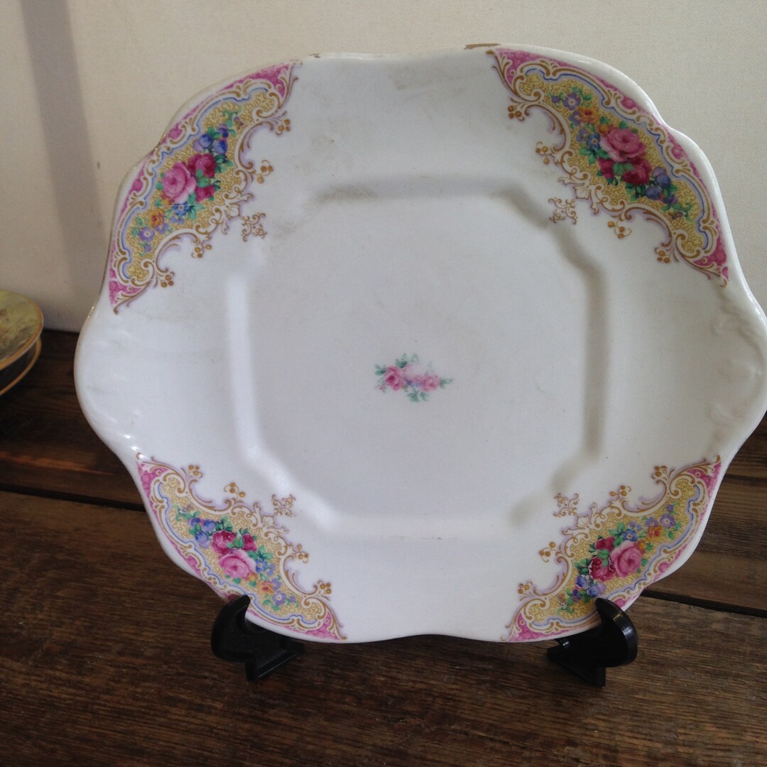 Vintage "paladin" Pattern Fenton / James Kent Square Sandwich Plate ...