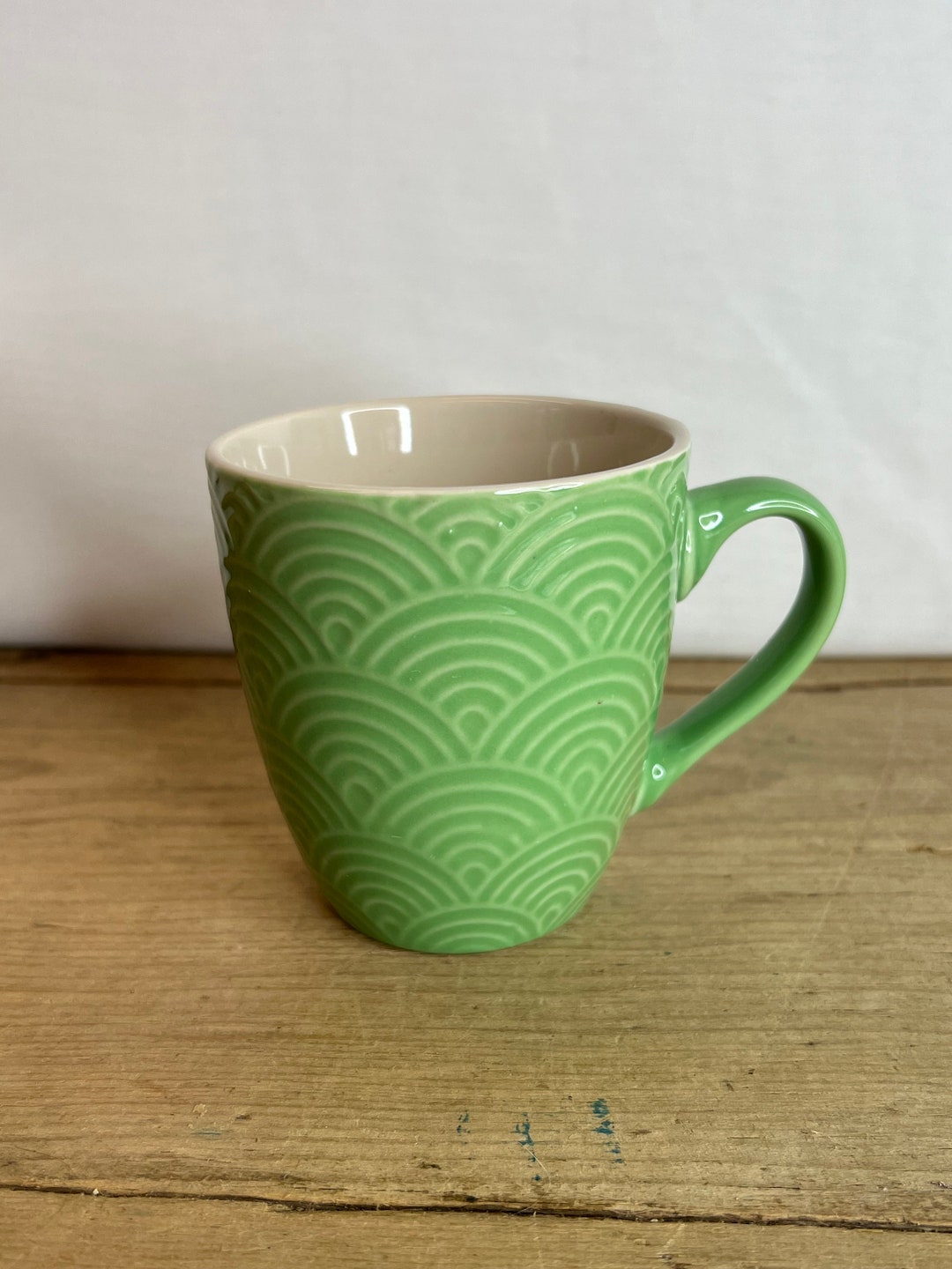 Vintage Siaki Apple Green Rainbow Swirl Small Mug. Good Condition - Etsy