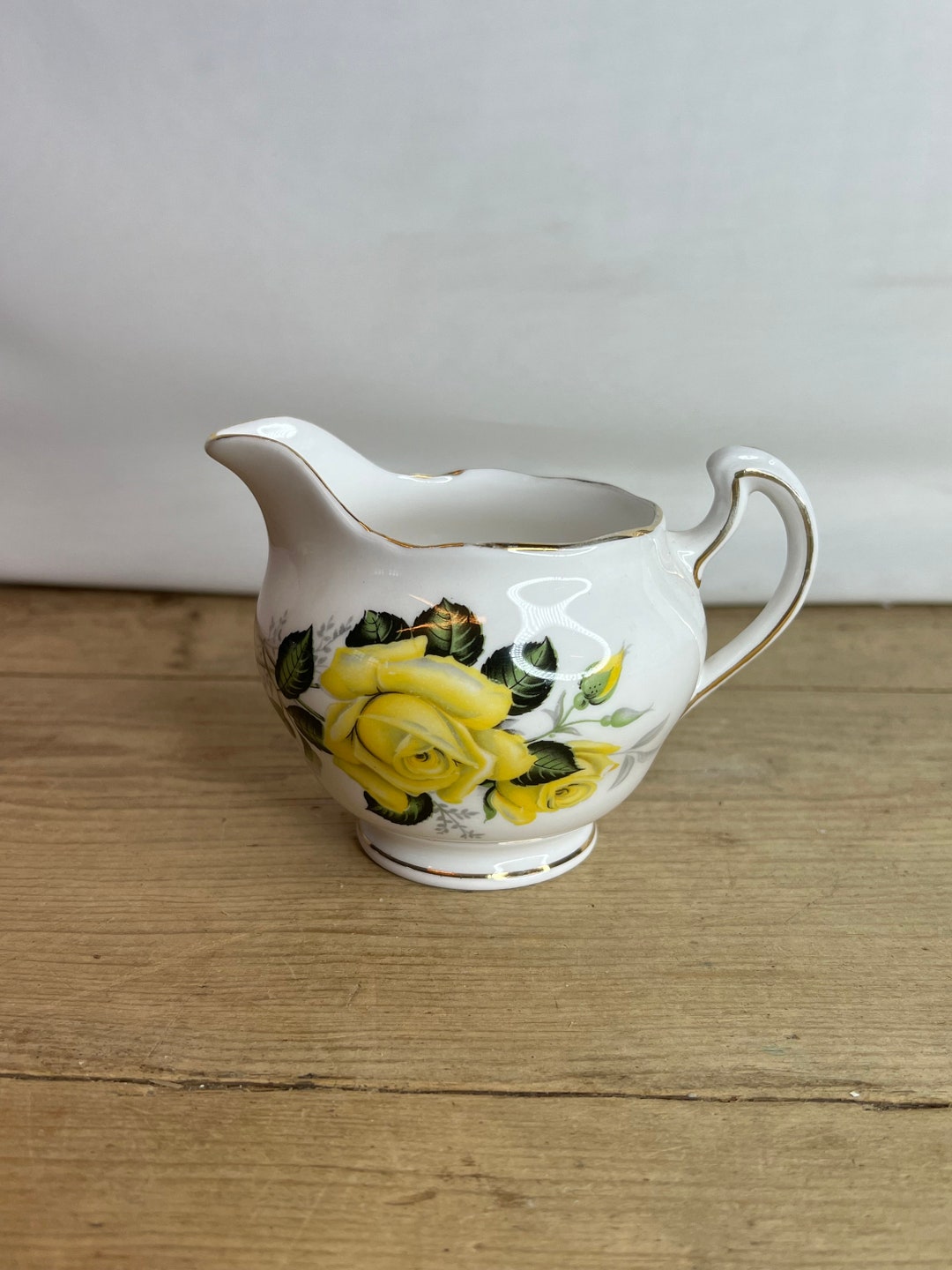 Vintage Colclough Pottery White and Yellow Rose Pattern Milk - Etsy