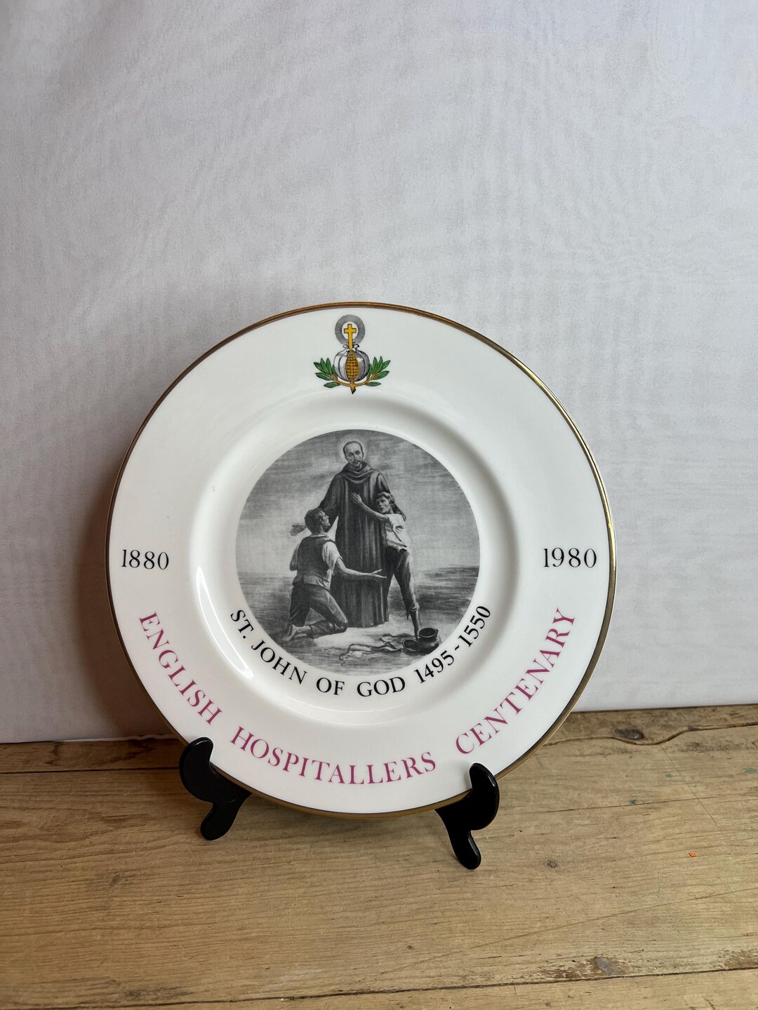 Vintage English Hospitallers Centenary Plate 1880 to 1980 - Etsy