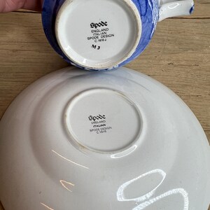 Vintage Spode Italian Tea Cup and Saucer Blue and White Pattern With ...