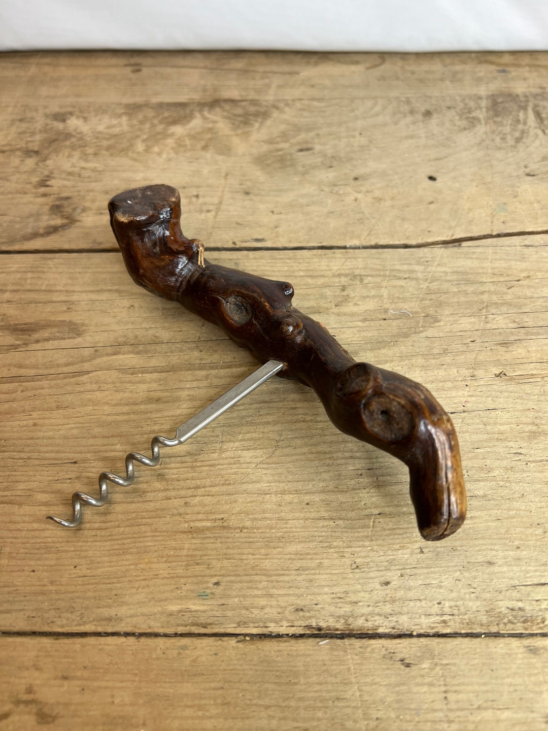 Vintage Petrified Wooden Corkscrew. Nice Patina Good Condition - Etsy