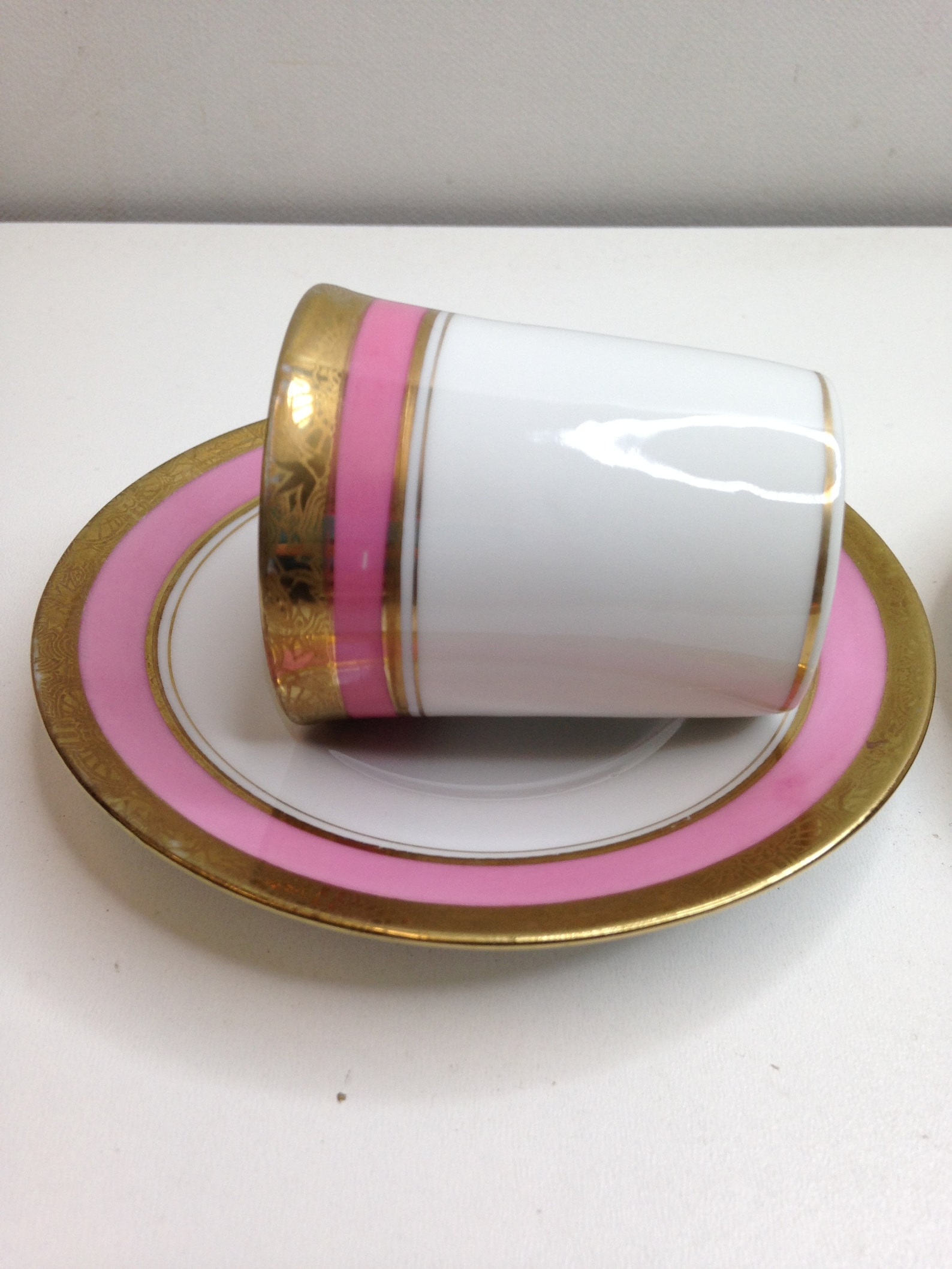 Vintage Noritake Pair of White and Pink With Gilt Edge - Etsy UK