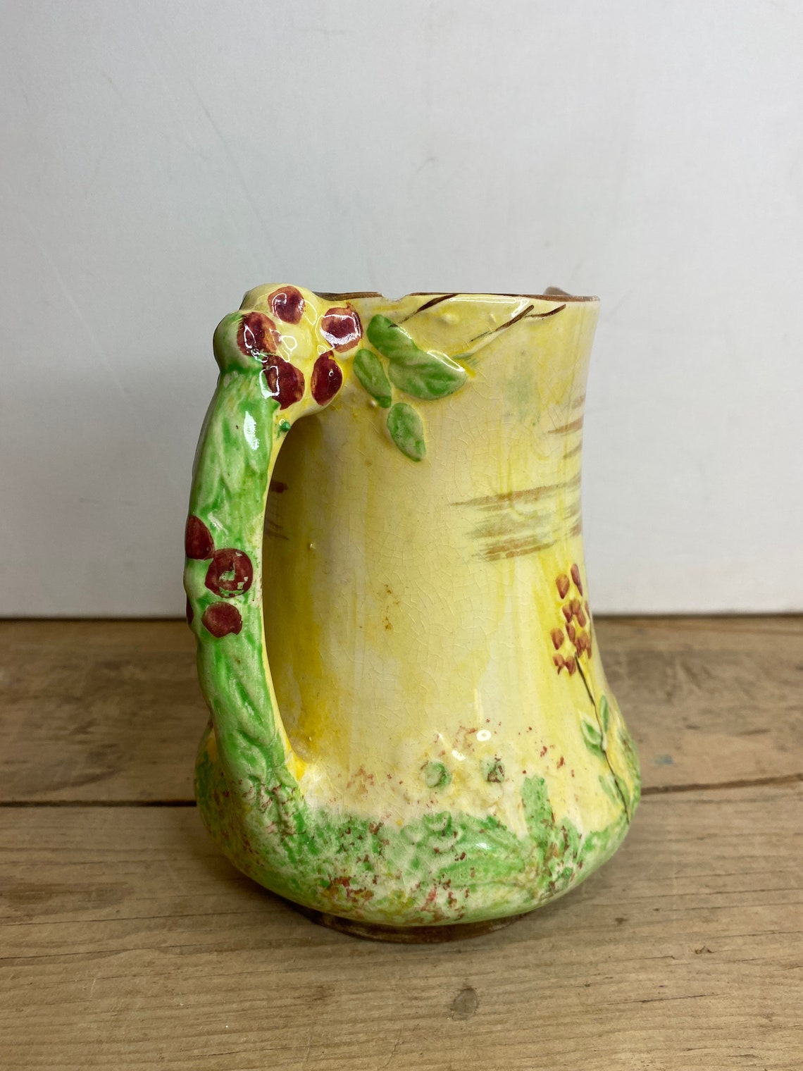 Vintage Price Bros 1940's Cottage Ware 7 Inch High Yellow Embossed Jug ...