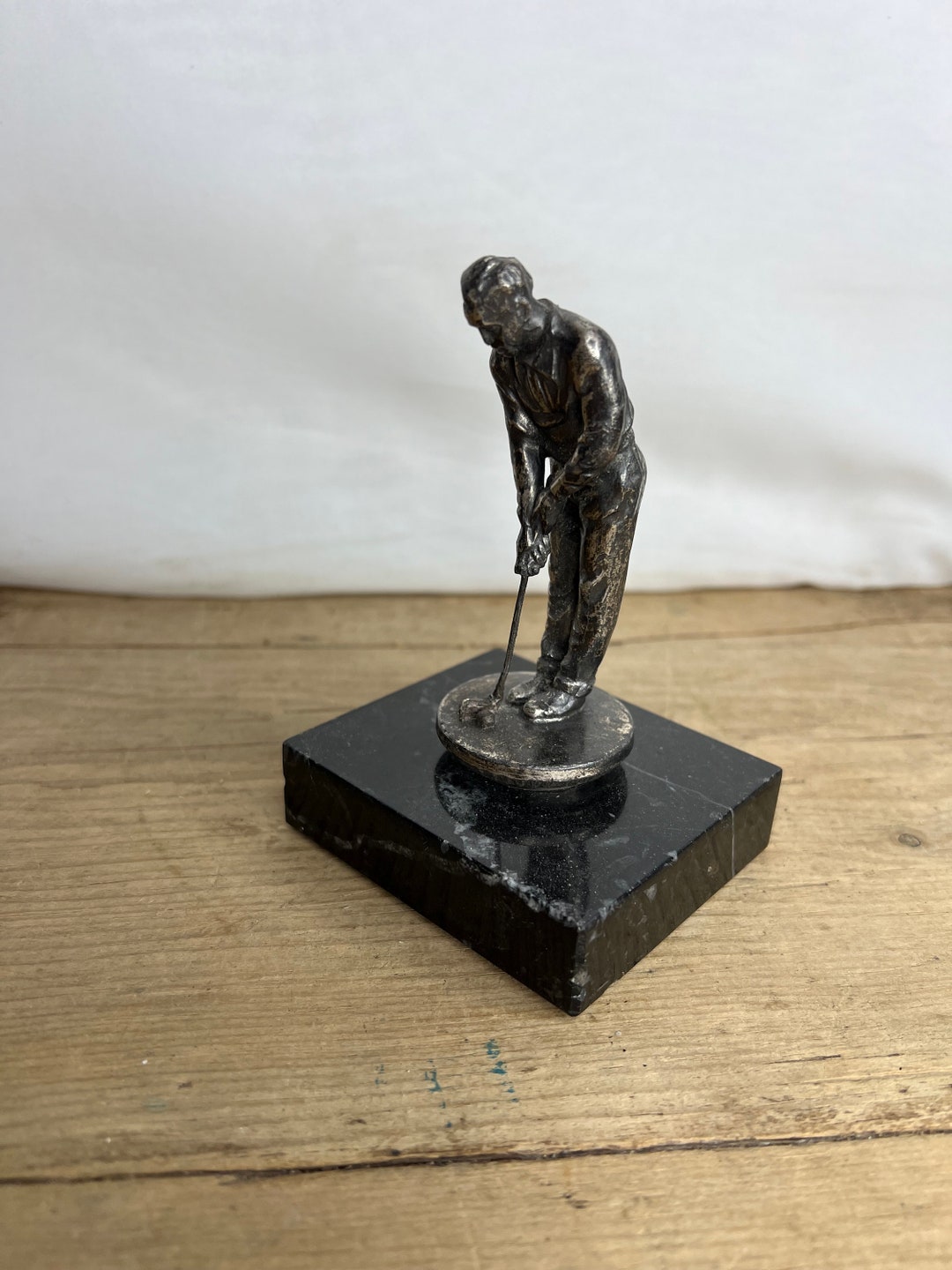 Vintage Golf Trophy / Statue on Marble Base. in Good Condition - Etsy