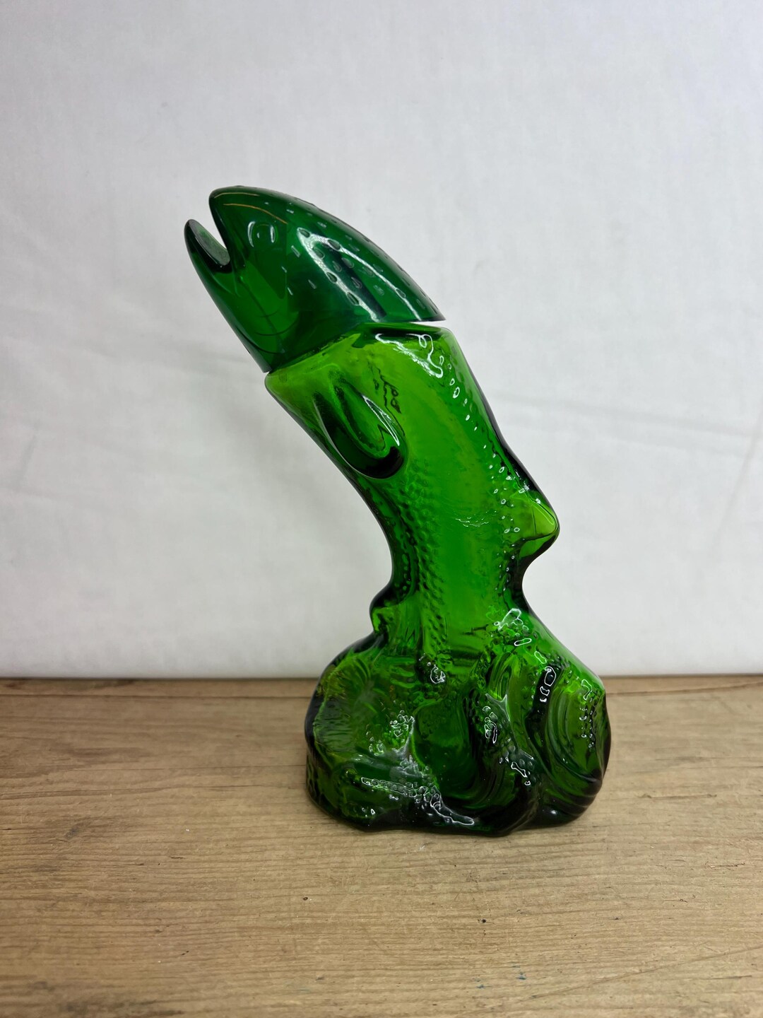 Vintage Empty Avon Leaping Fish Shaped Emerald Green Bottle - Prize ...