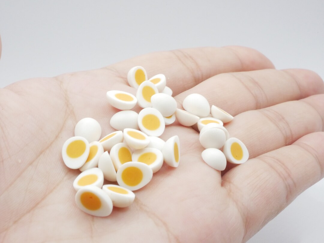 10 Pcs Miniature Boil Egg Clay Dollhouse Mini Boil Egg Handmade Decor ...