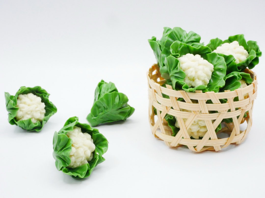 10 Pcs Miniature Cauliflower Clay Vegetables Clay Handmade Dollhouse 1/ ...