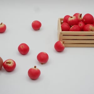 10 Pcs Miniature Red Apple Clay Fruit Clay Dollhouse Handmade ...