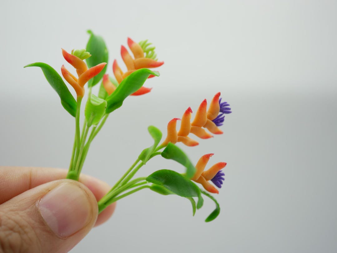 1 Pc Miniature Bird Lobster Claw Plant Clay Dollhouse Handmade ...