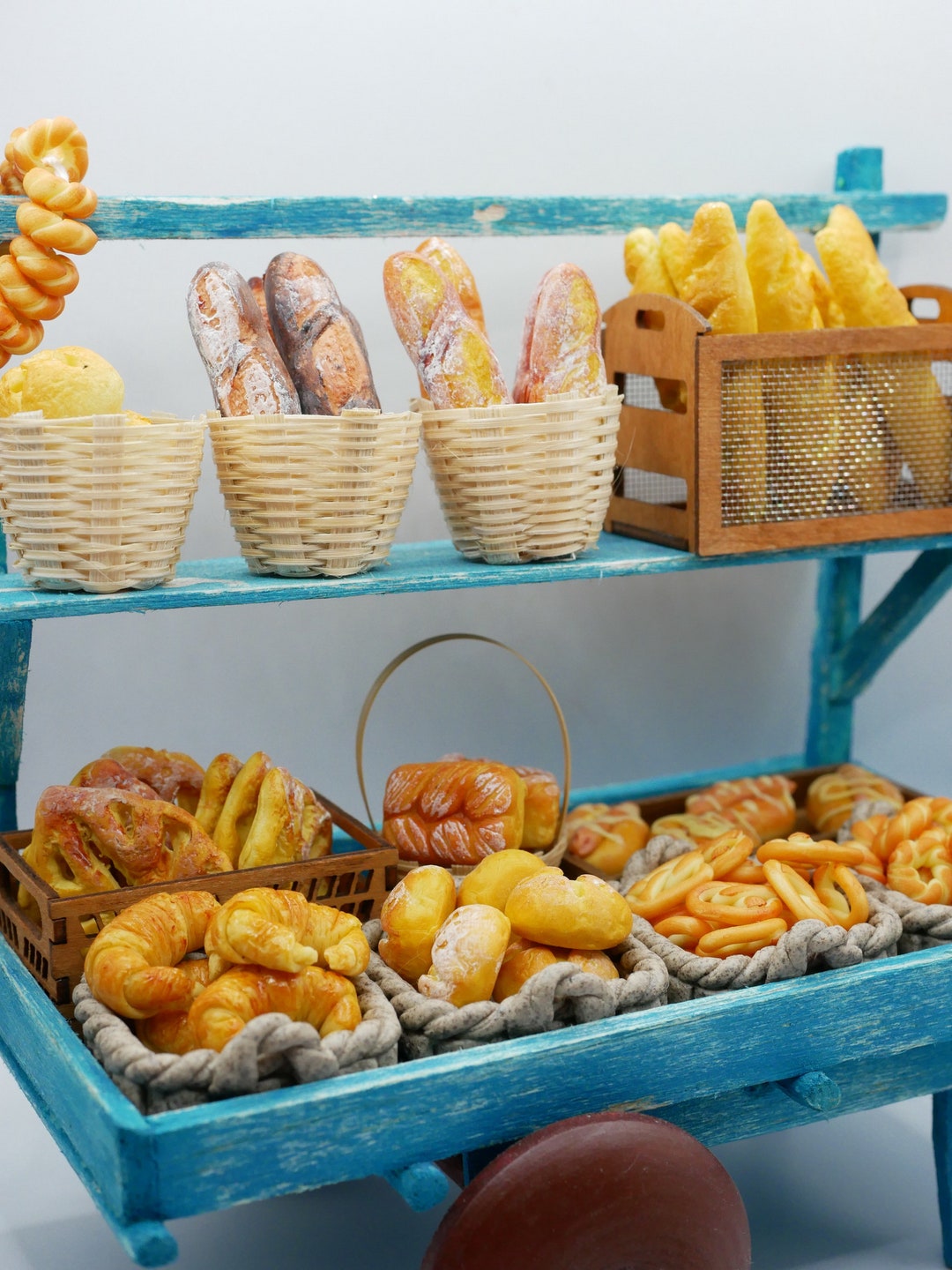 5pcs Miniature Bread: Handmade Clay Food, 1/12 Scale Dollhouse Bakery ...