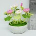 Miniature Lotus Flower Clay Mix Color in Pot Dollhouse Handmade ...