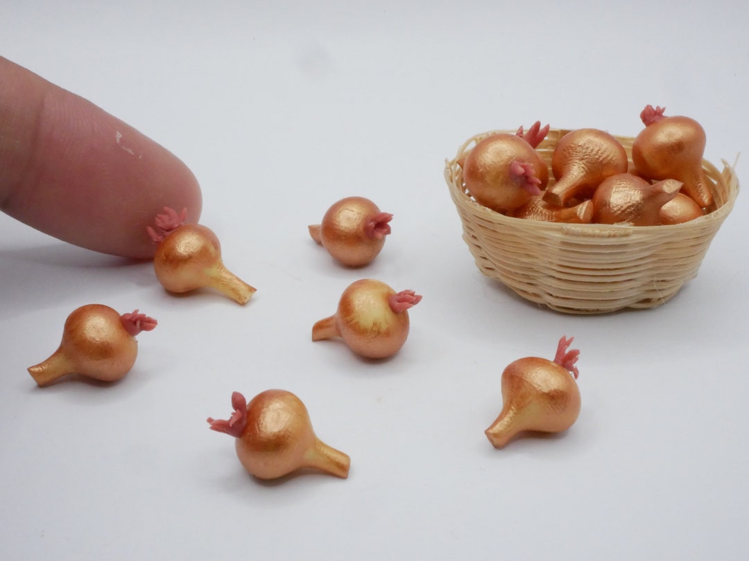 10 Pcs Miniature Onion, Dollhouse Kitchen Accessories Handmade ...